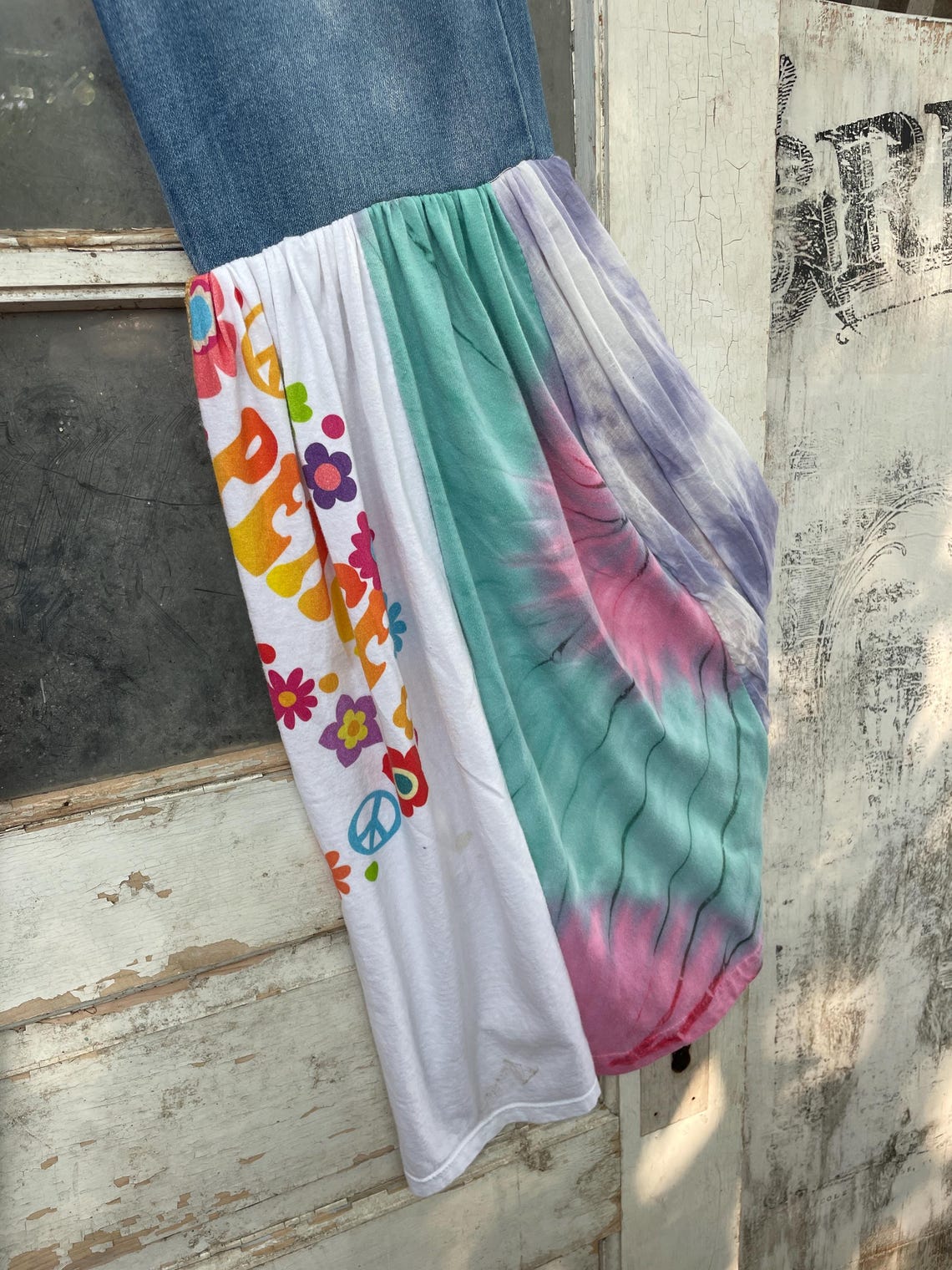 Boho Hippie Upcycled Peace/love Pants - Etsy
