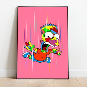Abstract Bart Simpson Falling Digital Print - Etsy
