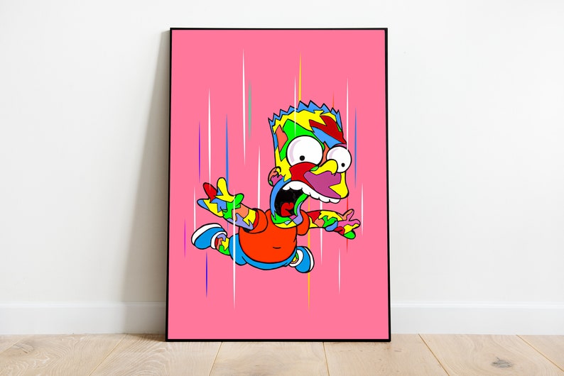 Abstract Bart Simpson Falling Digital Print - Etsy Australia