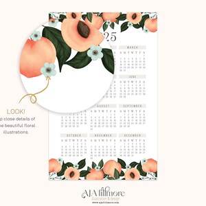 2025 Year at a Glance Calendar, 2025 Wall Calendar, 2025 Digital Wall ...