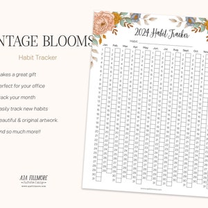 Habit Tracker Printable, 2024 Routine Tracker, Yearly Habit Challenge ...