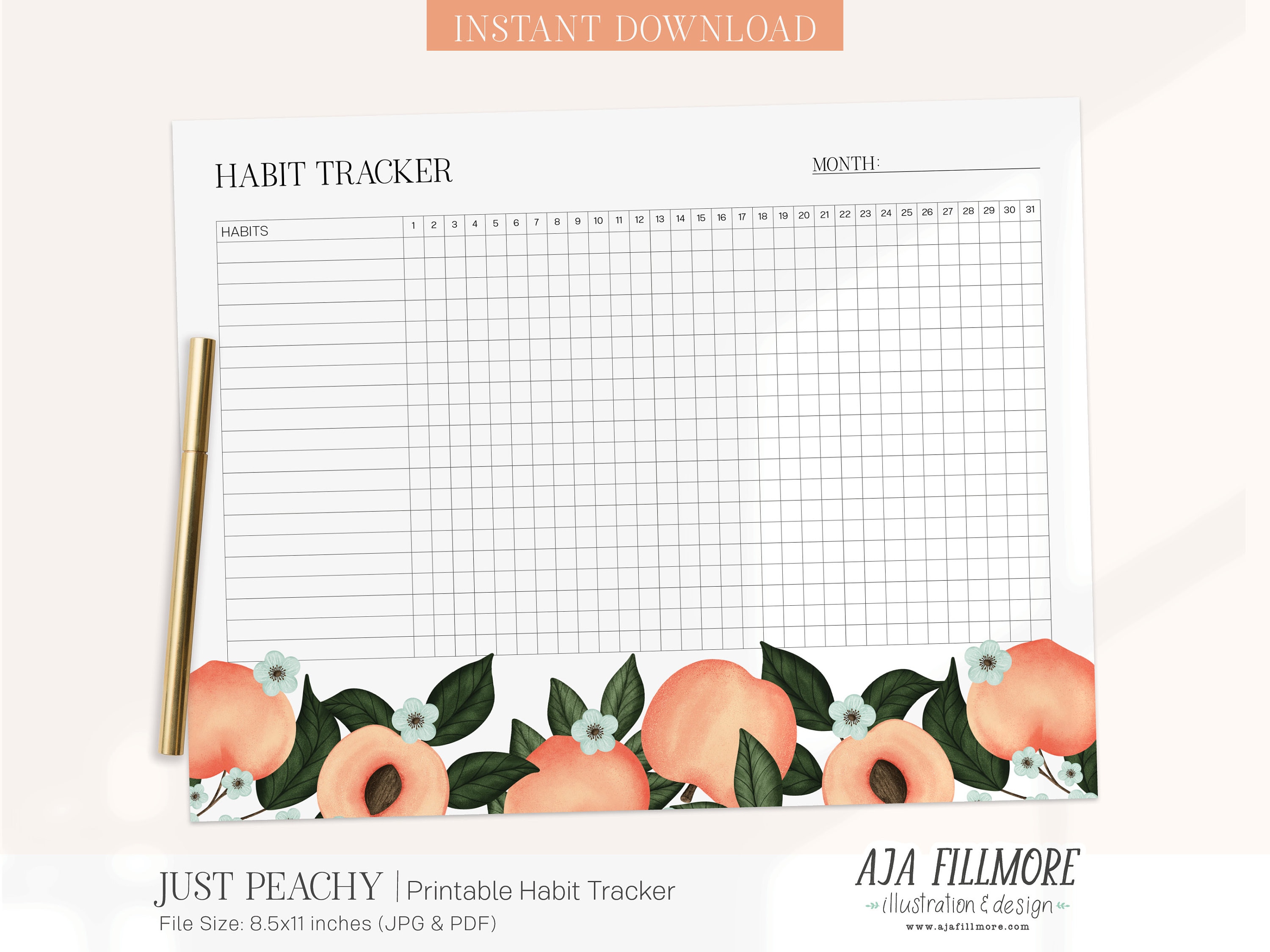 Habit Tracker Printable, Routine Tracker, 30 Day Habit Challenge ...