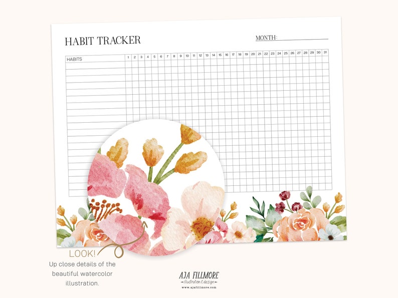 Habit Tracker Printable, Habit Tracker Template, Routine Tracker, 30 ...