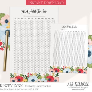Habit Tracker Printable, Routine Tracker, Yearly Habit Challenge ...
