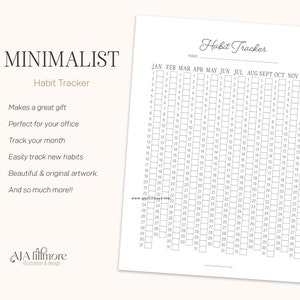 Habit Tracker Printable, 2024 Routine Tracker, Yearly Habit Challenge ...