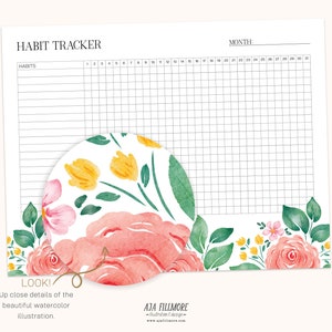 Habit Tracker Printable, Habit Tracker Template, Routine Tracker, 30 ...