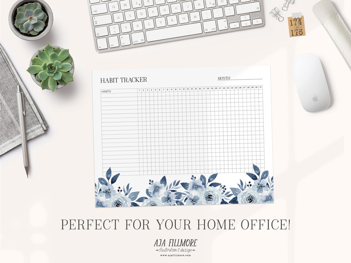 Habit Tracker Printable, Routine Tracker, 30 Day Habit Challenge ...