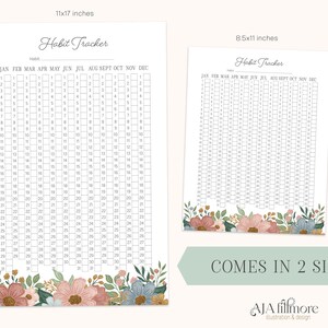 Habit Tracker Printable, 2024 Routine Tracker, Yearly Habit Challenge ...