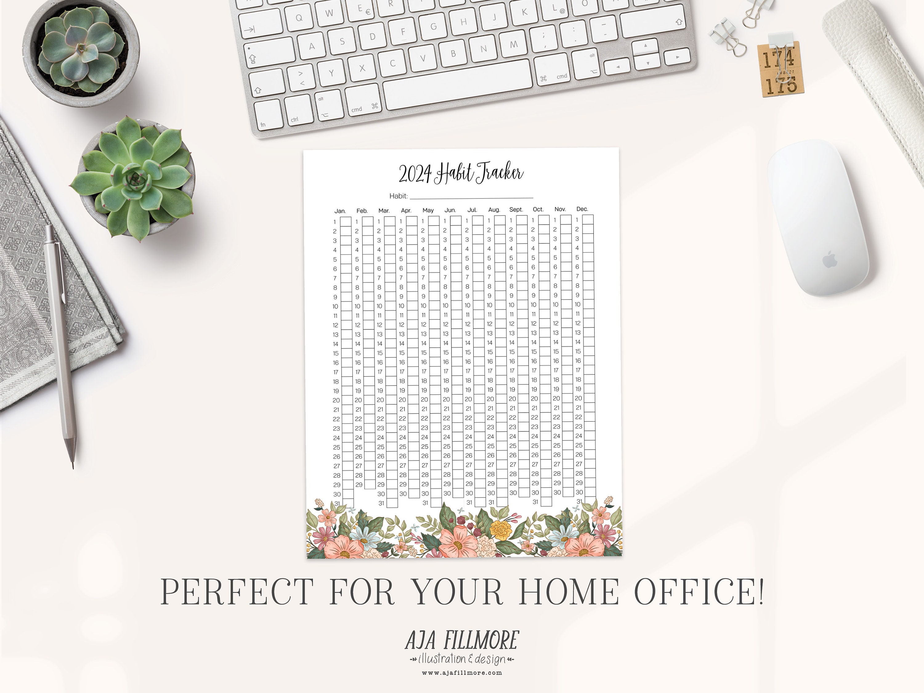 Habit Tracker Printable, 2024 Routine Tracker, Yearly Habit Challenge ...