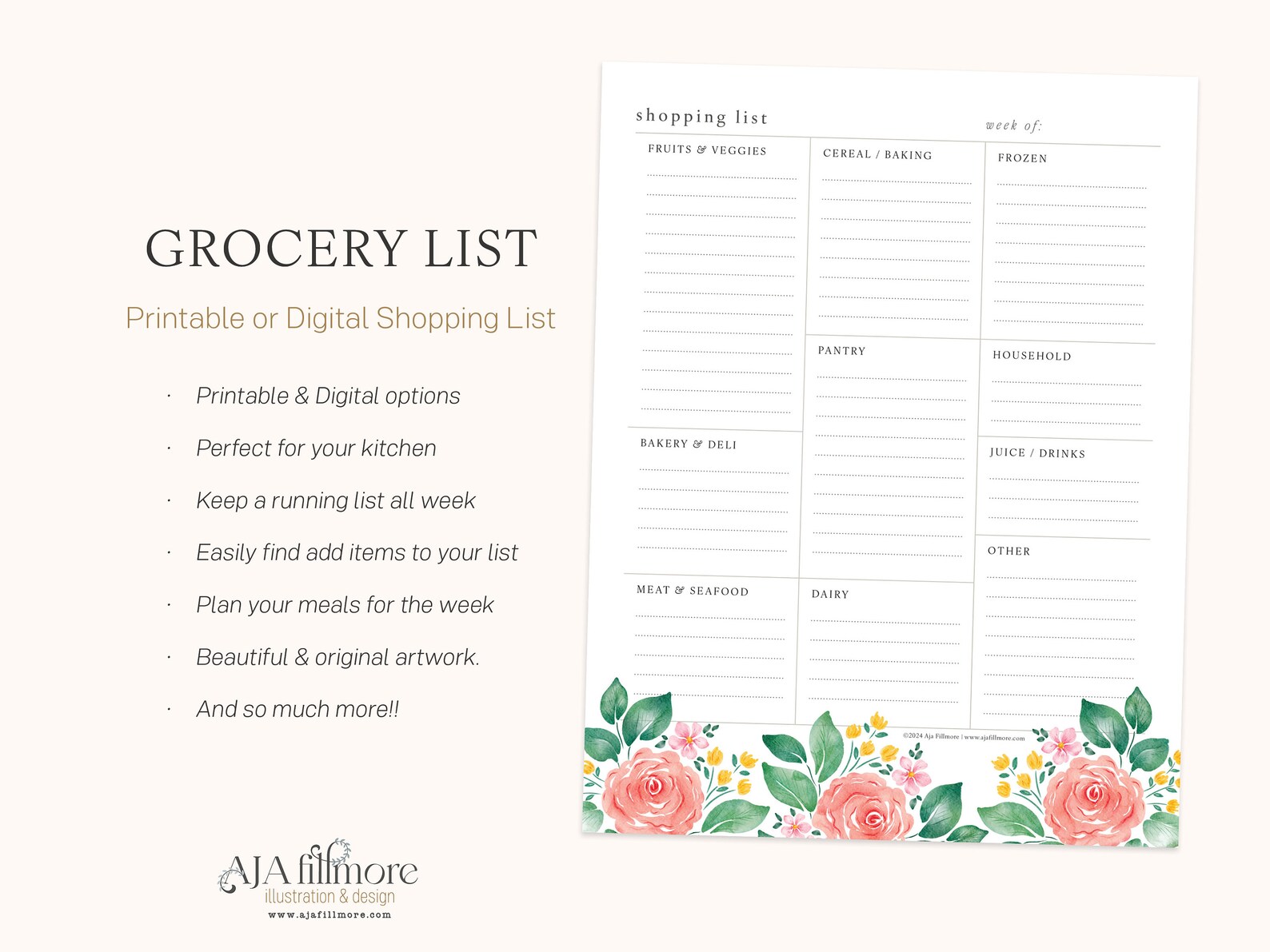 Ultimate Grocery Shopping List | Grocery List Printable, Meal Planner ...