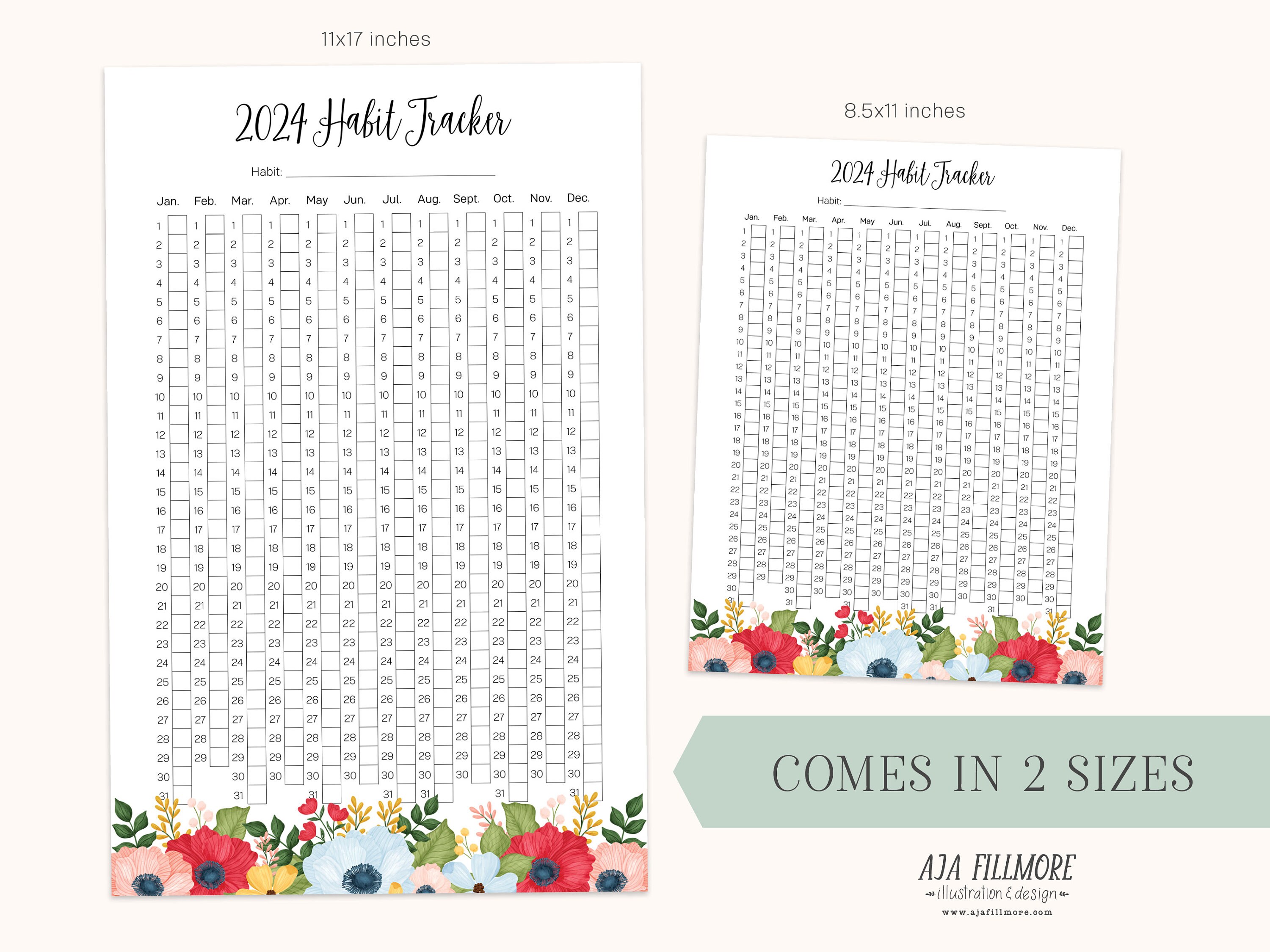 Habit Tracker Printable, Routine Tracker, Yearly Habit Challenge ...