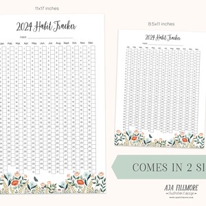 Habit Tracker Printable, 2024 Routine Tracker, Yearly Habit Challenge ...