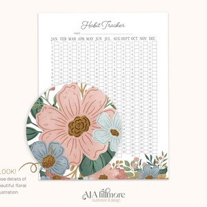 Habit Tracker Printable, 2024 Routine Tracker, Yearly Habit Challenge ...