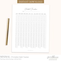Habit Tracker Printable, 2024 Routine Tracker, Yearly Habit Challenge ...