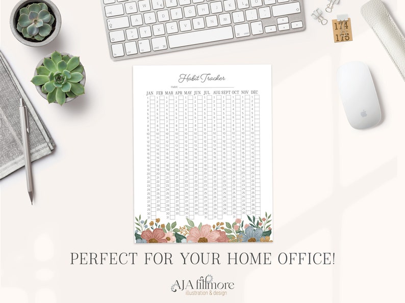 Habit Tracker Printable, 2024 Routine Tracker, Yearly Habit Challenge ...