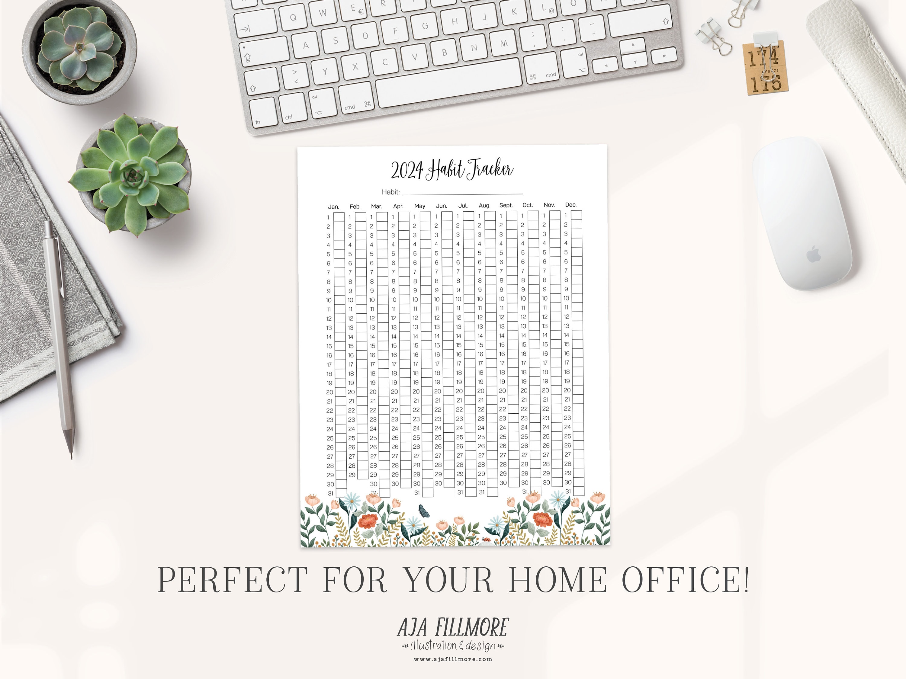 Habit Tracker Printable, 2024 Routine Tracker, Yearly Habit Challenge ...