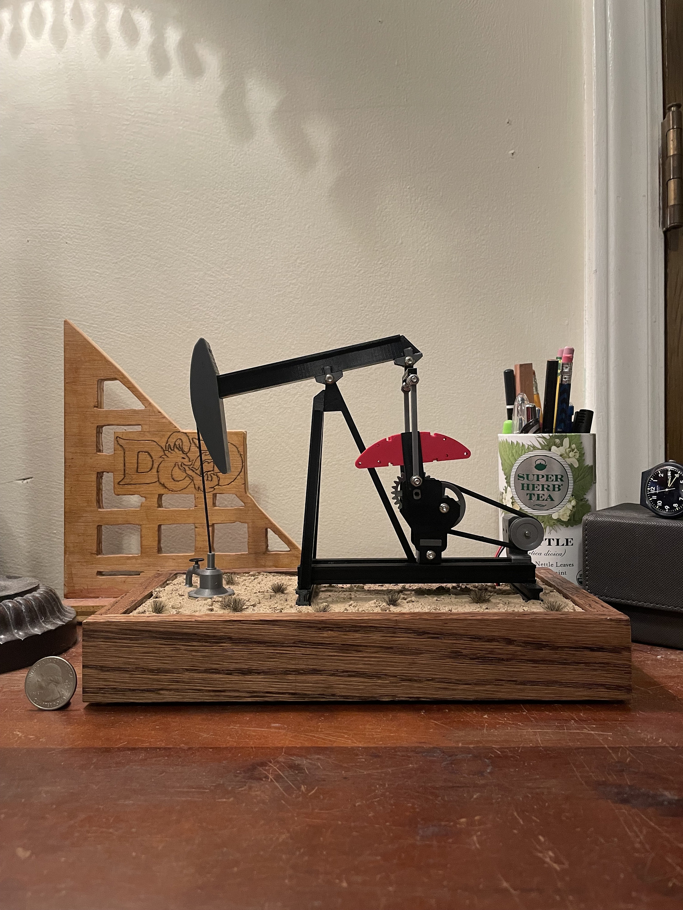 Oil Rig Model |V2| 3d Printed | Motorized Pumpjack | Oil Derrick Decor ...