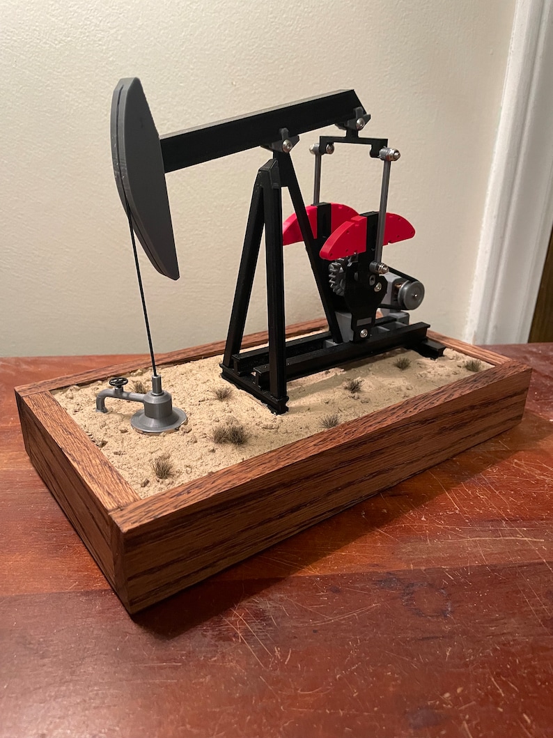 Oil Rig Model |V2| 3d Printed | Motorized Pumpjack | Oil Derrick Decor ...