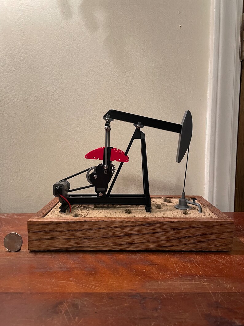 Oil Rig Model V2 3d Printed Motorized Pumpjack Oil Derrick Decor ...