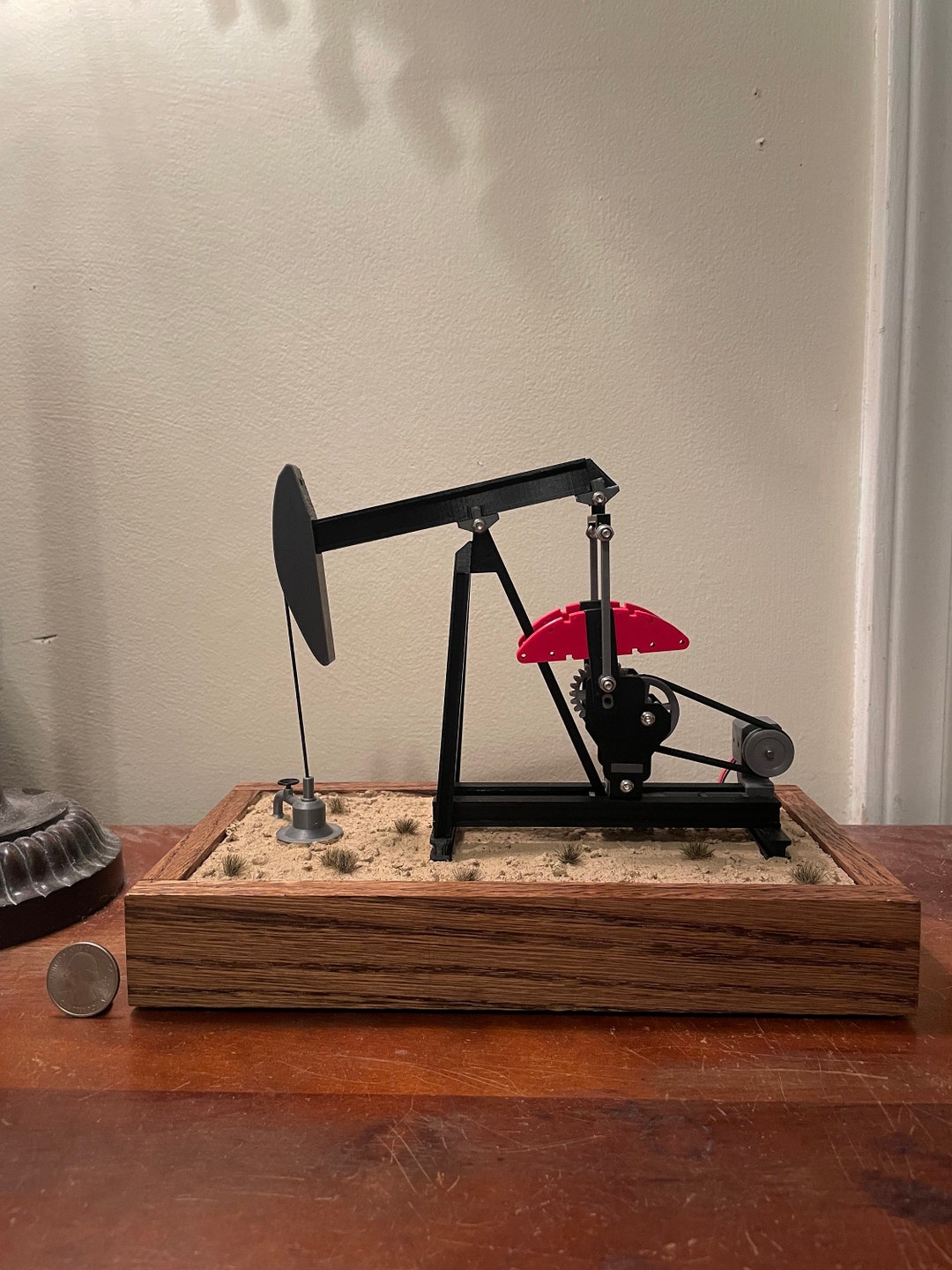 Oil Rig Model |V2| 3d Printed | Motorized Pumpjack | Oil Derrick Decor ...