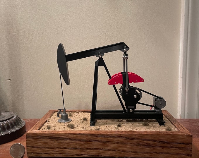 Oil Rig Model |V2| 3d Printed | Motorized Pumpjack | Oil Derrick Decor ...