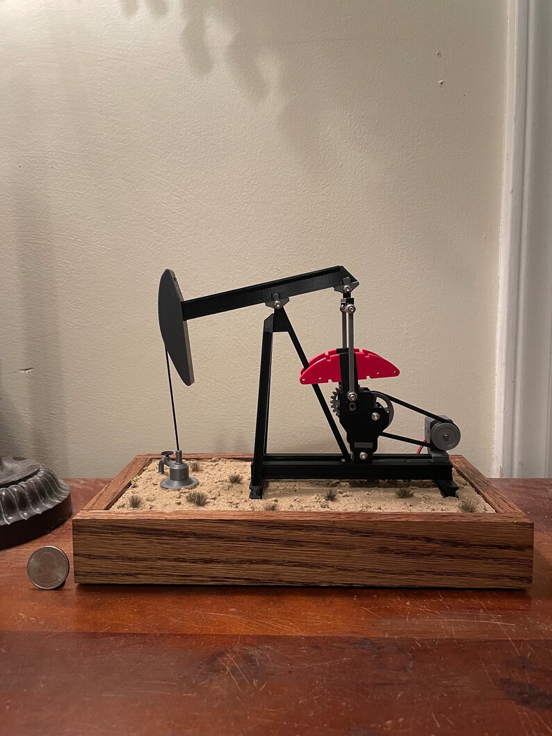 Oil Rig Model |V2| 3d Printed | Motorized Pumpjack | Oil Derrick Decor ...