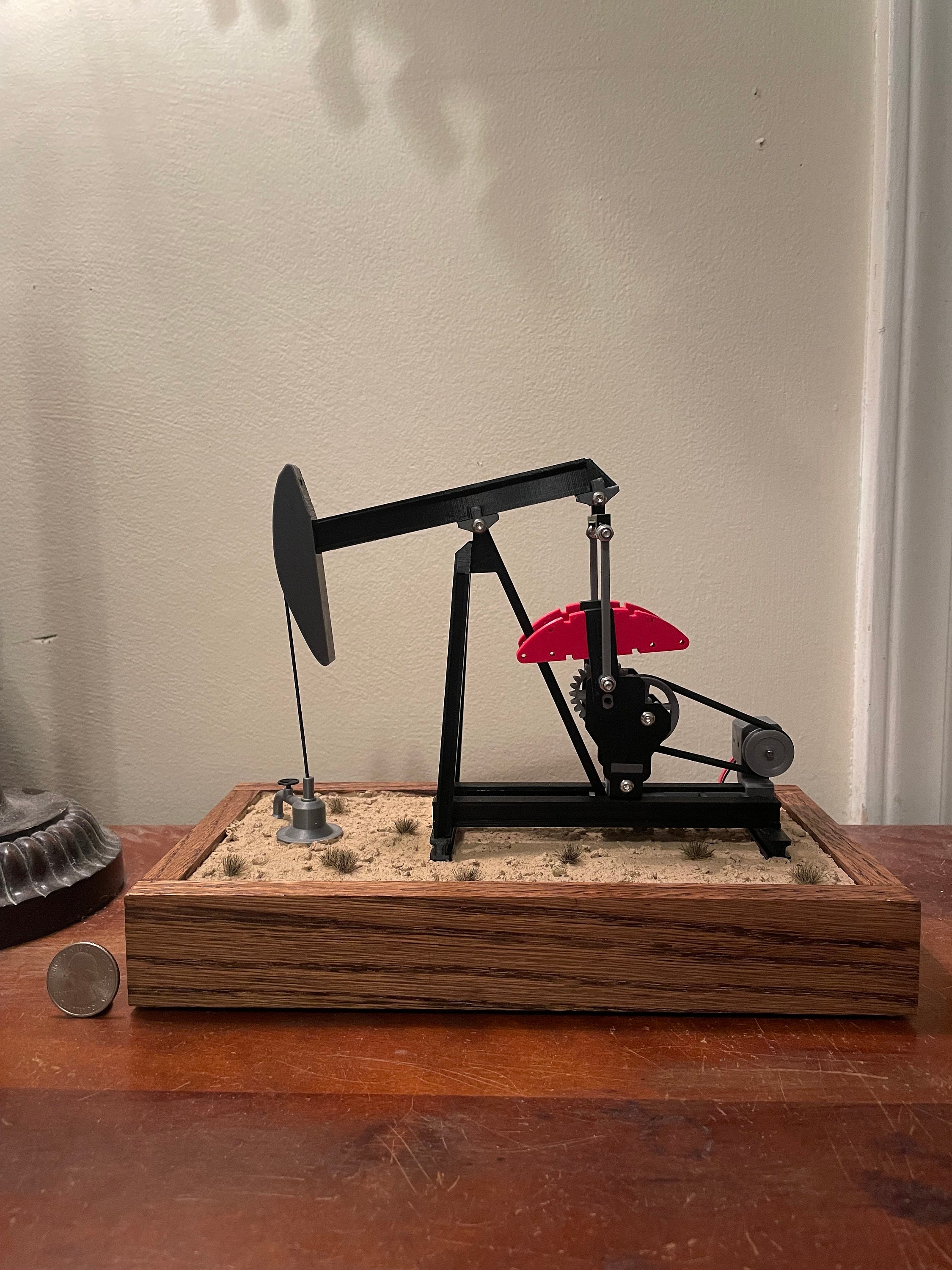 Oil Rig Model |V2| 3d Printed | Motorized Pumpjack | Oil Derrick Decor ...