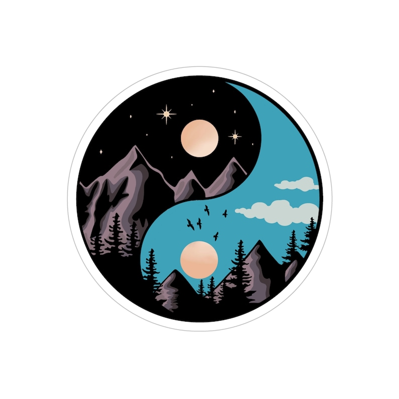 Yin Yang Transparent Outdoor Stickers Die-cut Vinyl Yin Yang Car Laptop ...