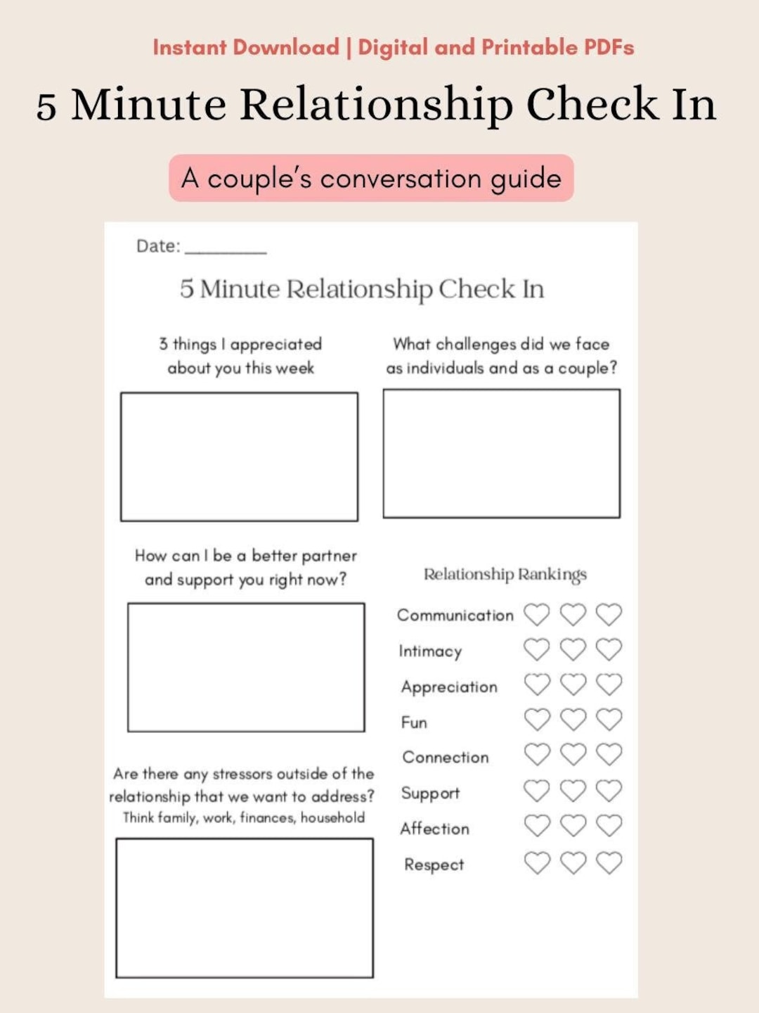 5 Minute Relationship Check in for Healthy Communication and Conflict ...