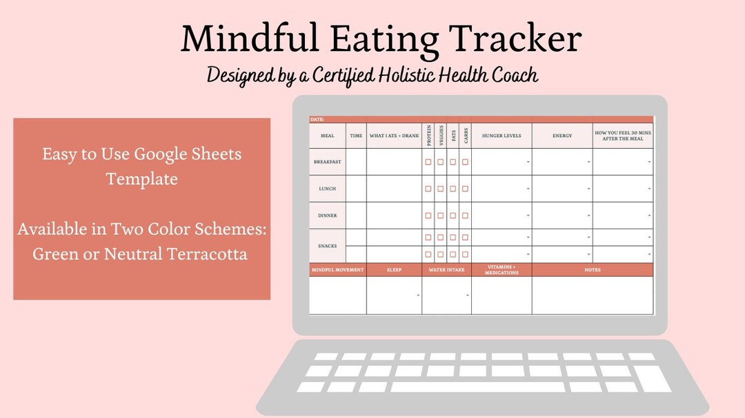 Daily Mindful Eating Tracker, Food Log, Meal and Eating Planner, Google ...