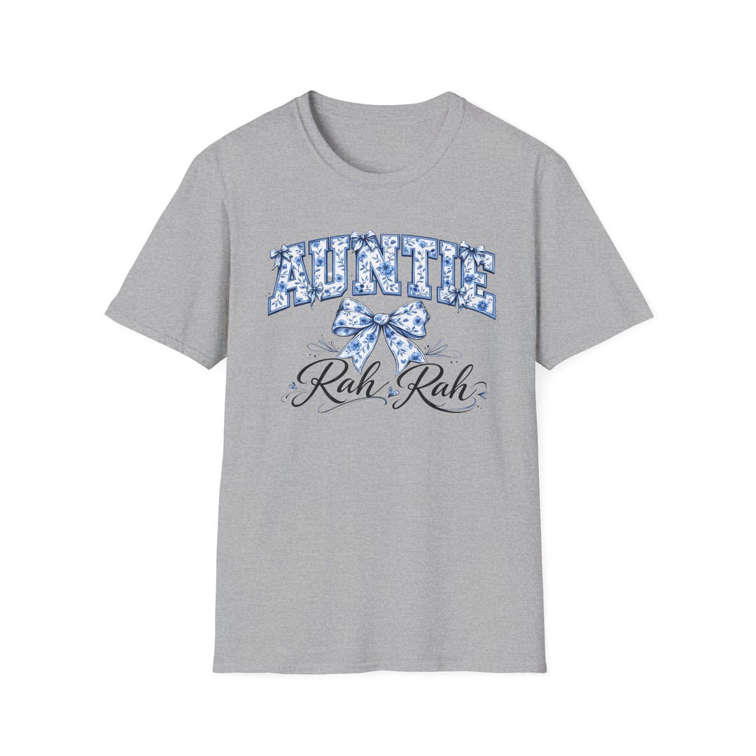 Auntie Rah Rah T-shirt | Floral Bow Script Design - Etsy