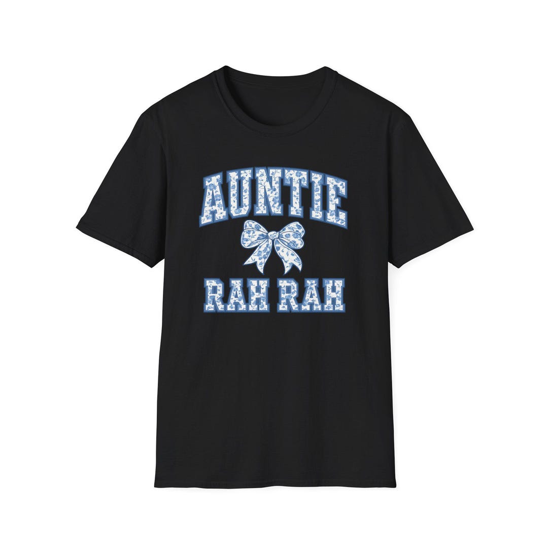 Auntie Rah Rah T-shirt | Bow Graphic, Floral Pattern - Etsy