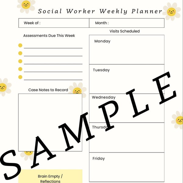 School Social Worker Weekly Planner - Etsy