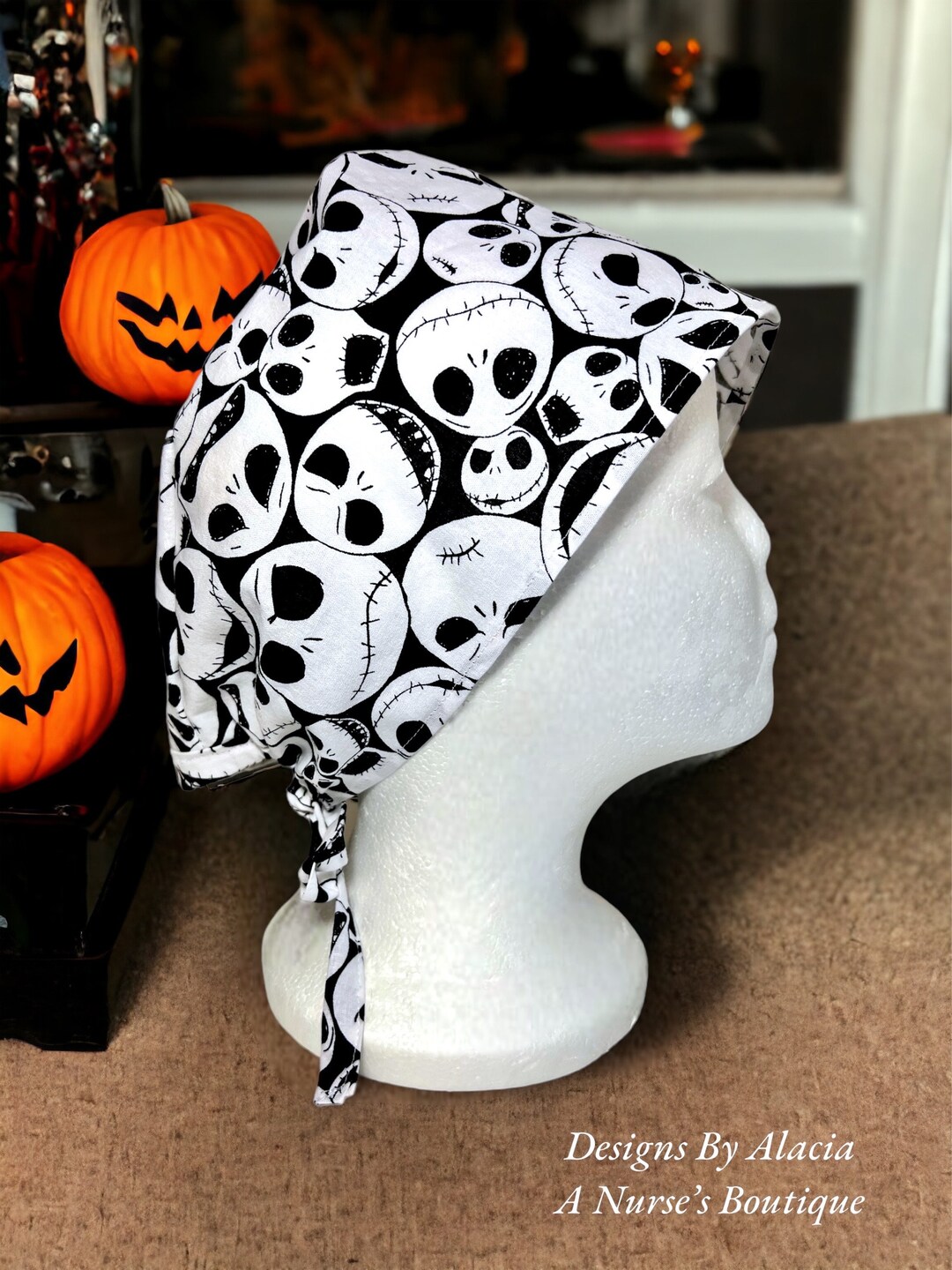 SKULL CAP Disney Tim Burton Nightmare Before Christmas Jack Skellington ...