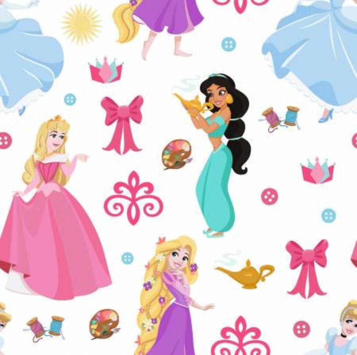 Disney Princess Cinderella Jasmine Sleeping Beauty Rapunzel Cotton ...