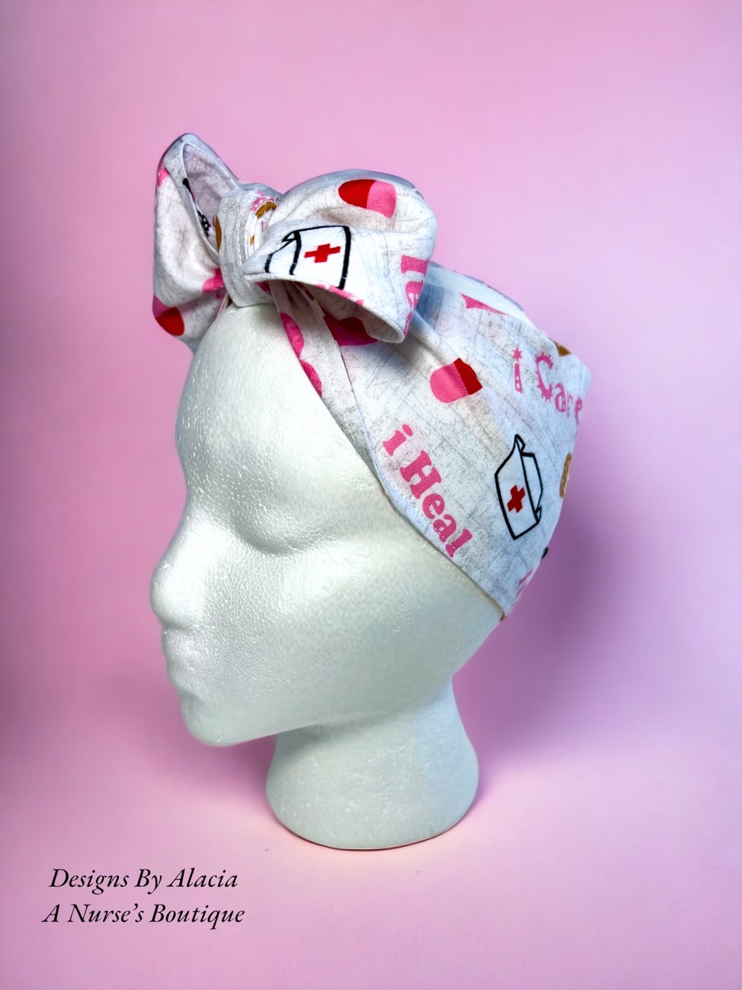 Nurse RN Heal Care Heart Medical Healthcare Head Scarf Hair - Etsy