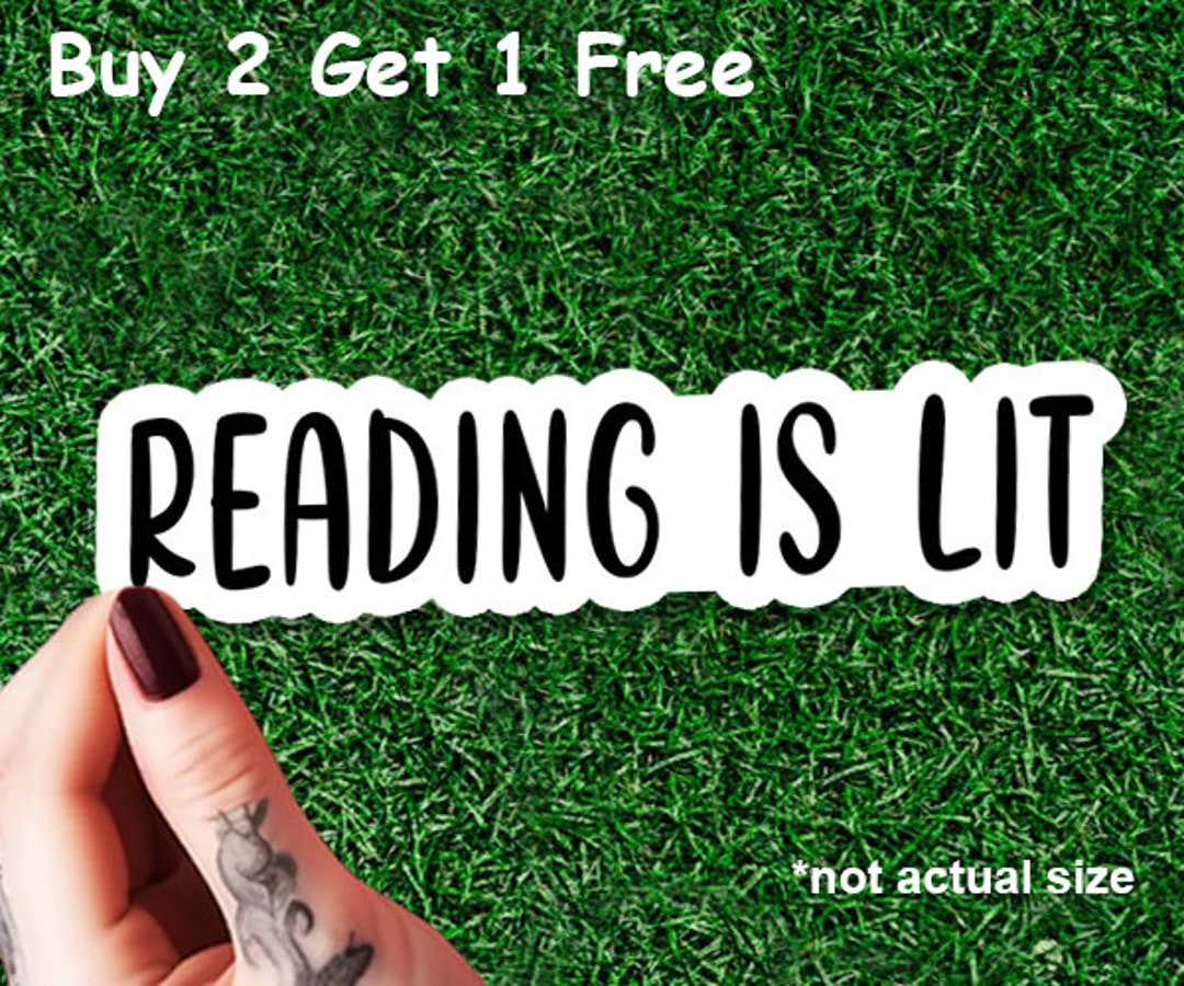 Reading is Lit Sticker Indie 90s 2000s Anime Cute Nerd Grammar ...