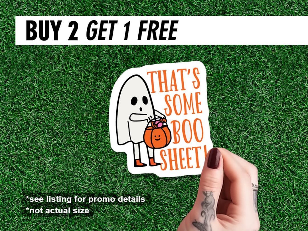 Thats Some Boo Sheet Sticker Funny Halloween Trendy Cute Nerd Art Pun ...