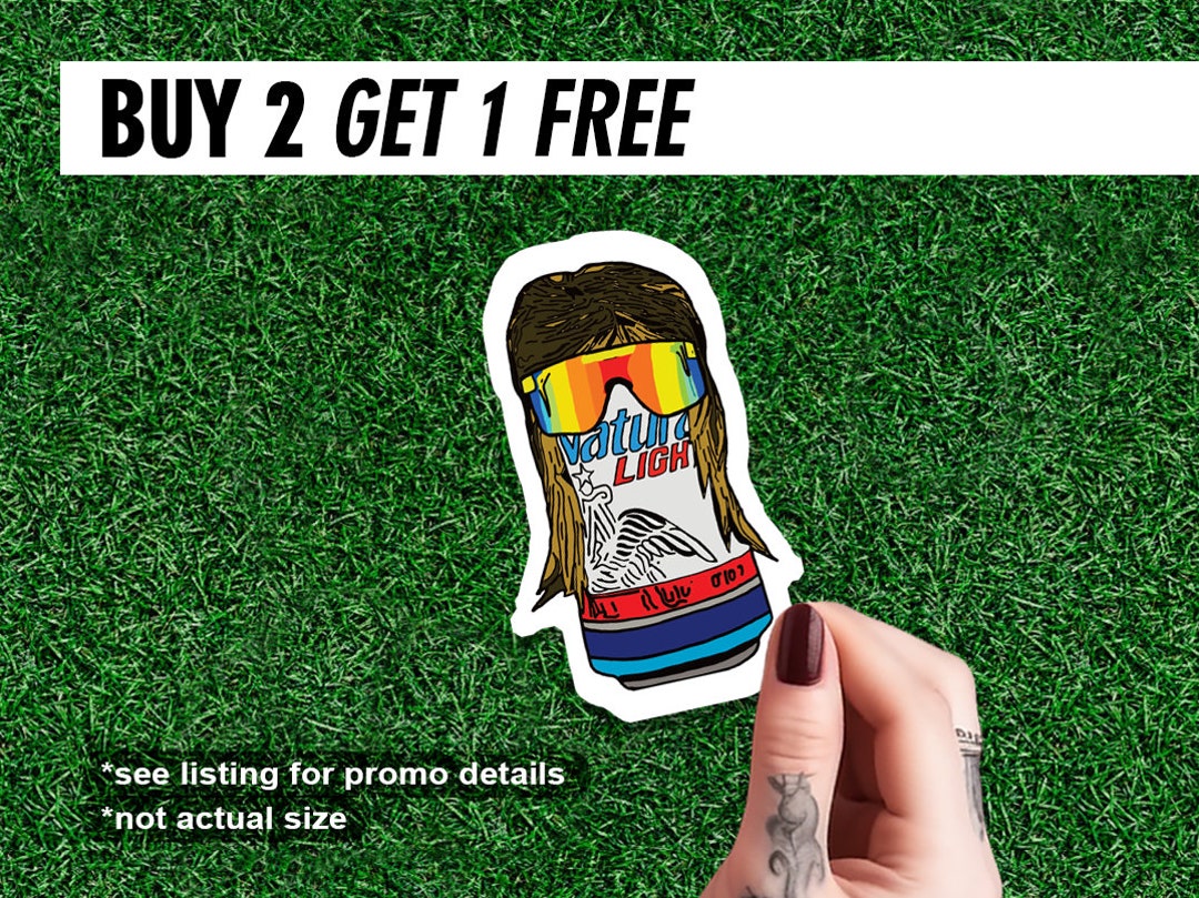 Natty Light Mullet Sticker Redneck Natural Trendy Anime Cute Nerd Art ...