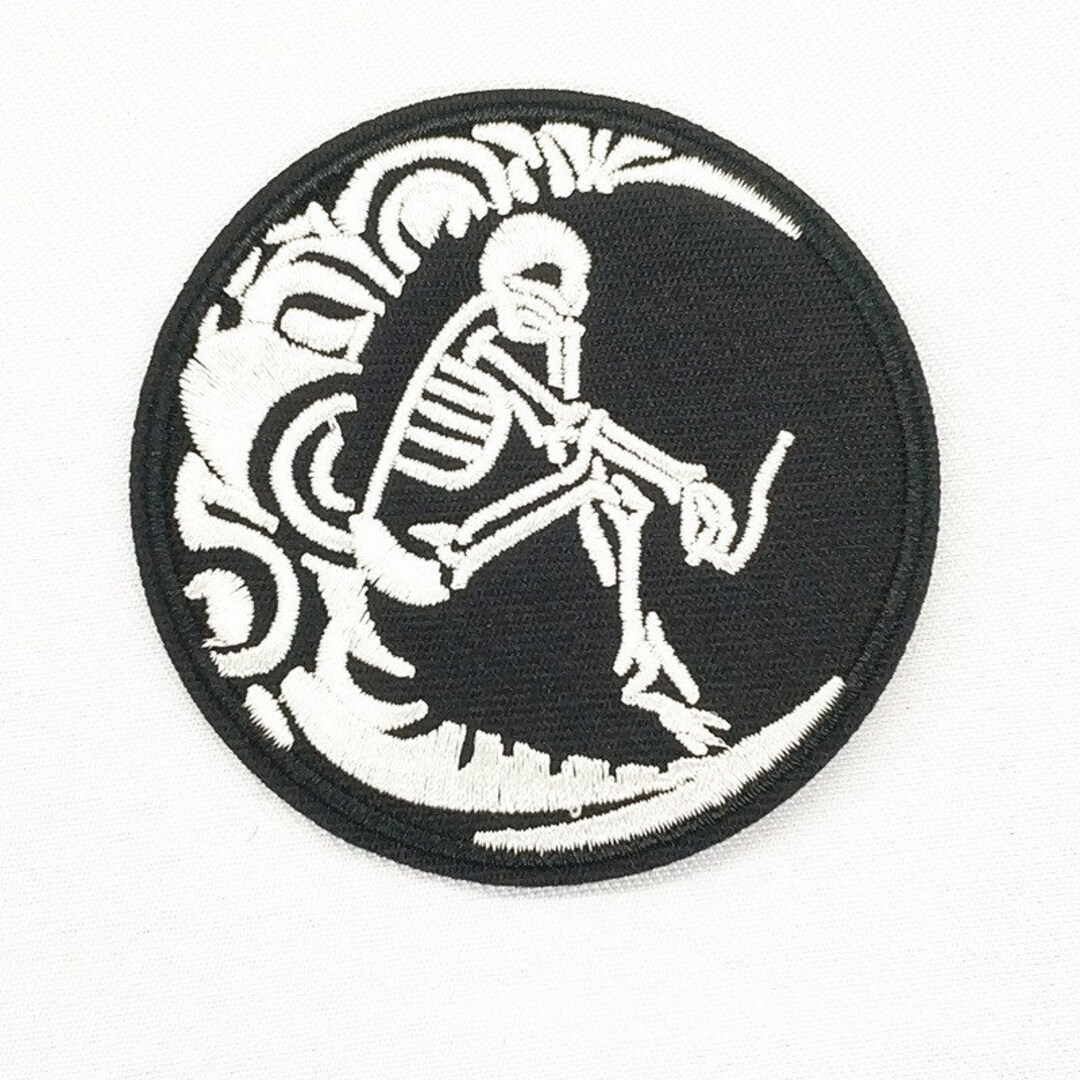 Skeleton Sitting on Moon- Iron on Patch - Embroided Patch - Applique - Etsy