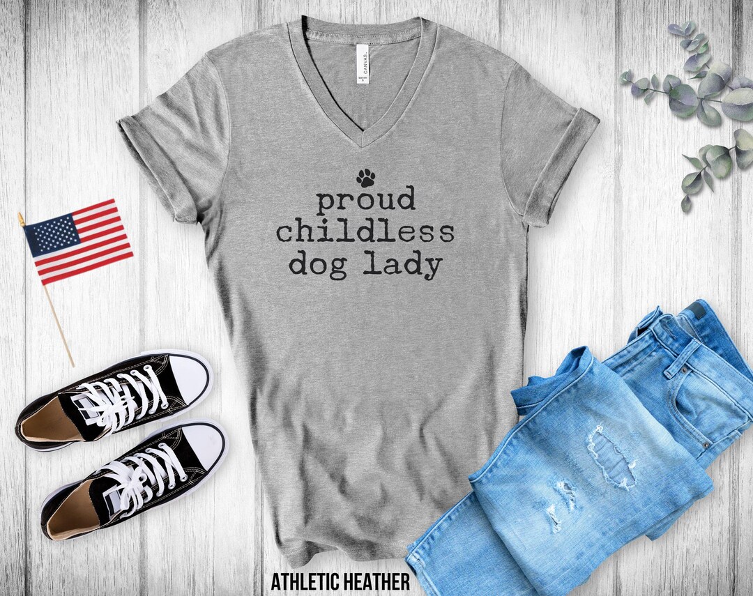 Proud Childless Dog Lady V-neck Shirt - Democrat 2024 Tee - Etsy