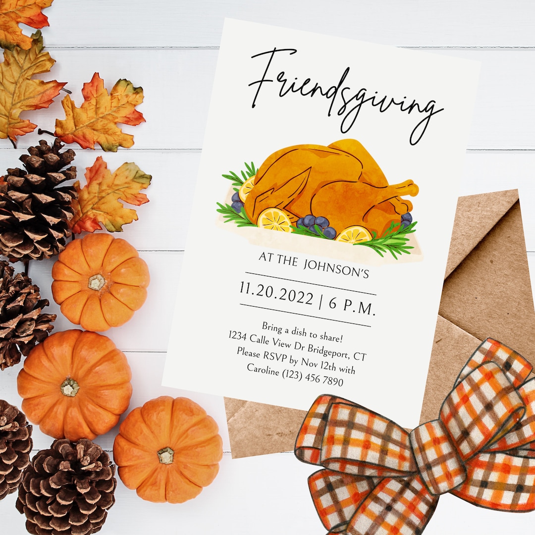 EDITABLE Friendsgiving Invitation, Thanksgiving Invitation - Etsy
