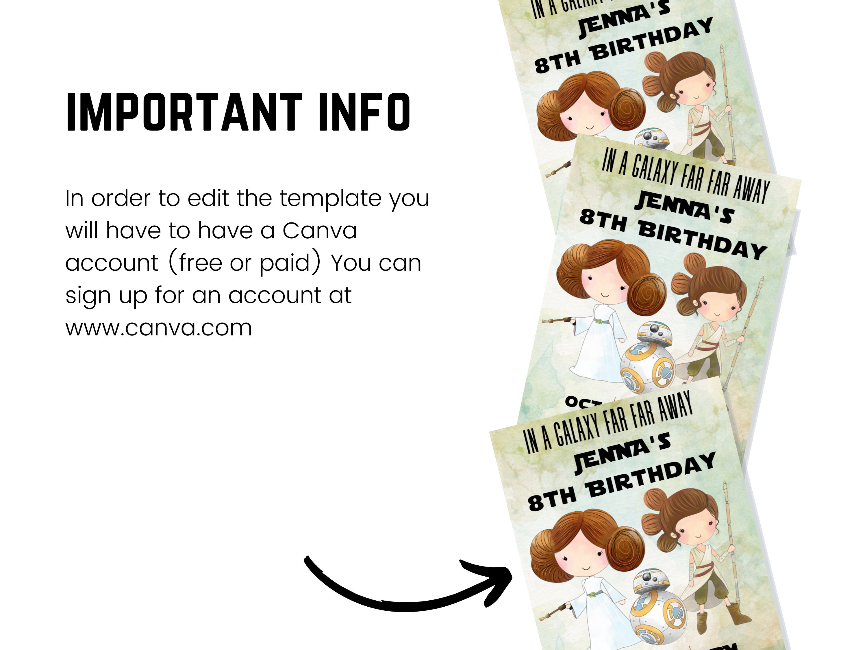 EDITABLE Star Wars Invitation - Etsy