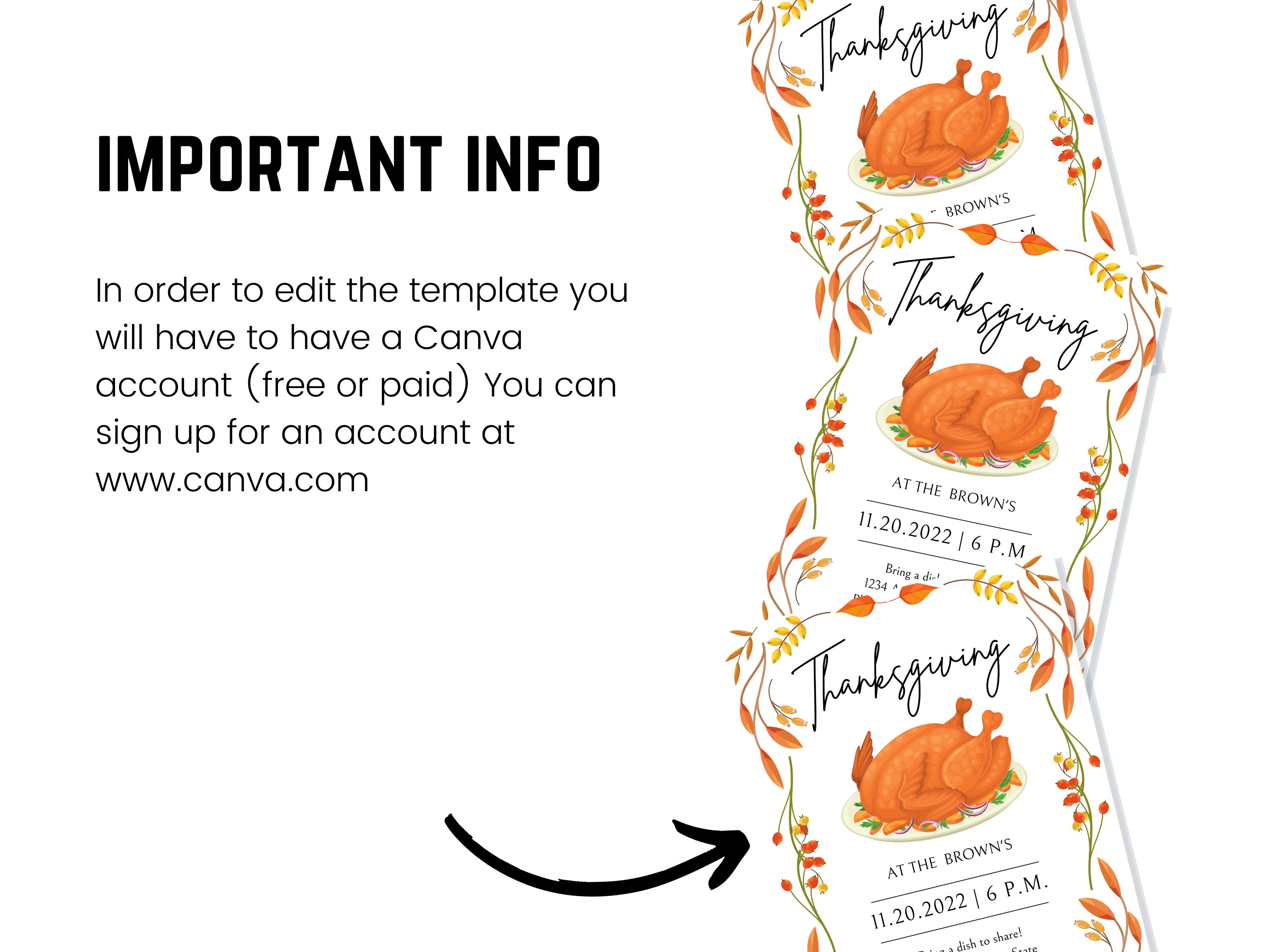 EDITABLE Thanksgiving Invitation, Friendsgiving Invitation - Etsy