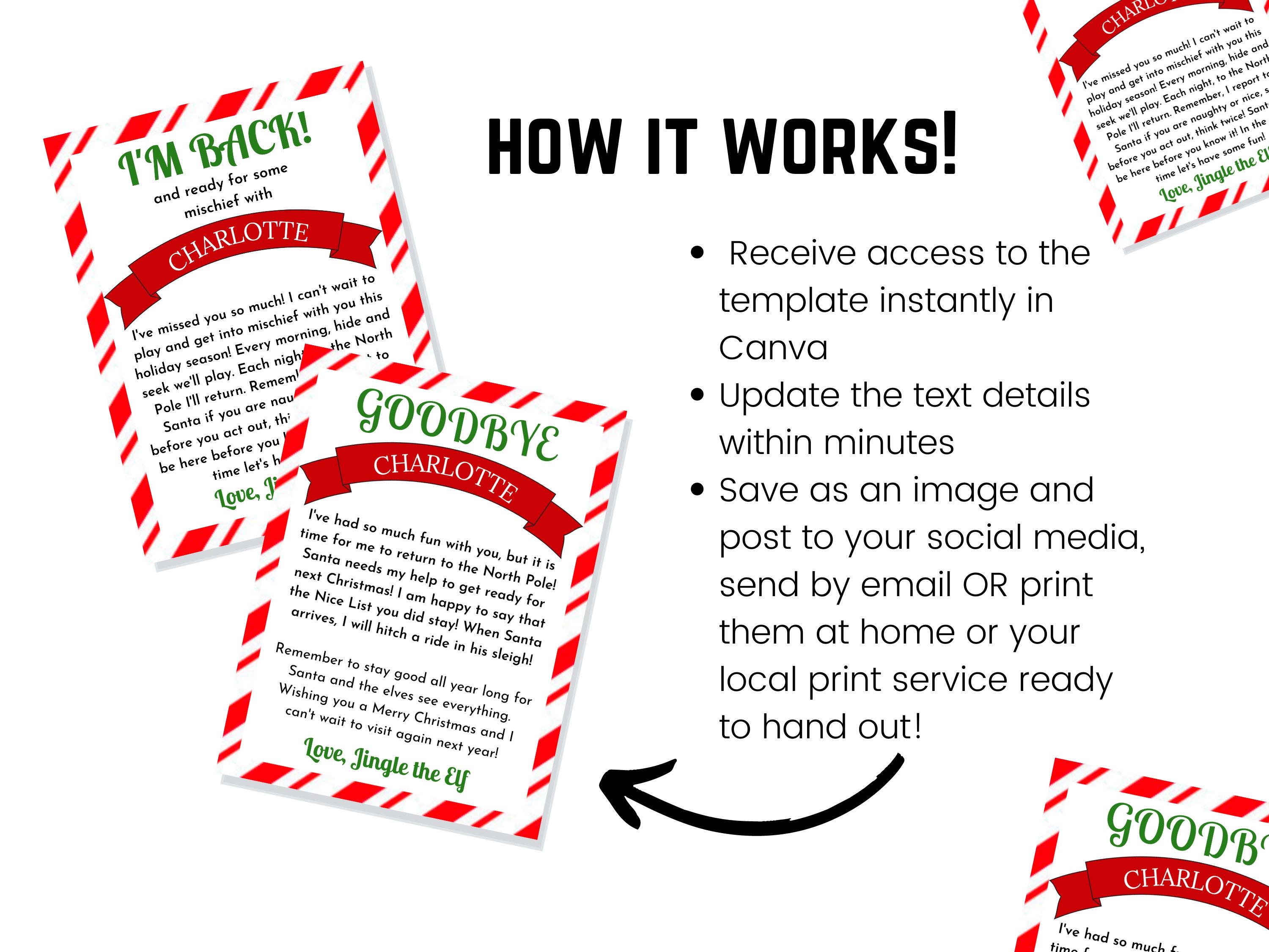 EDITABLE Elf Welcome & Goodbye Letters BUNDLE - Etsy