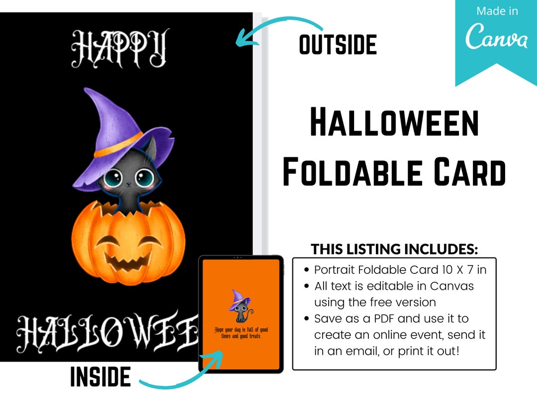PRINTABLE Halloween Foldable Card - Etsy