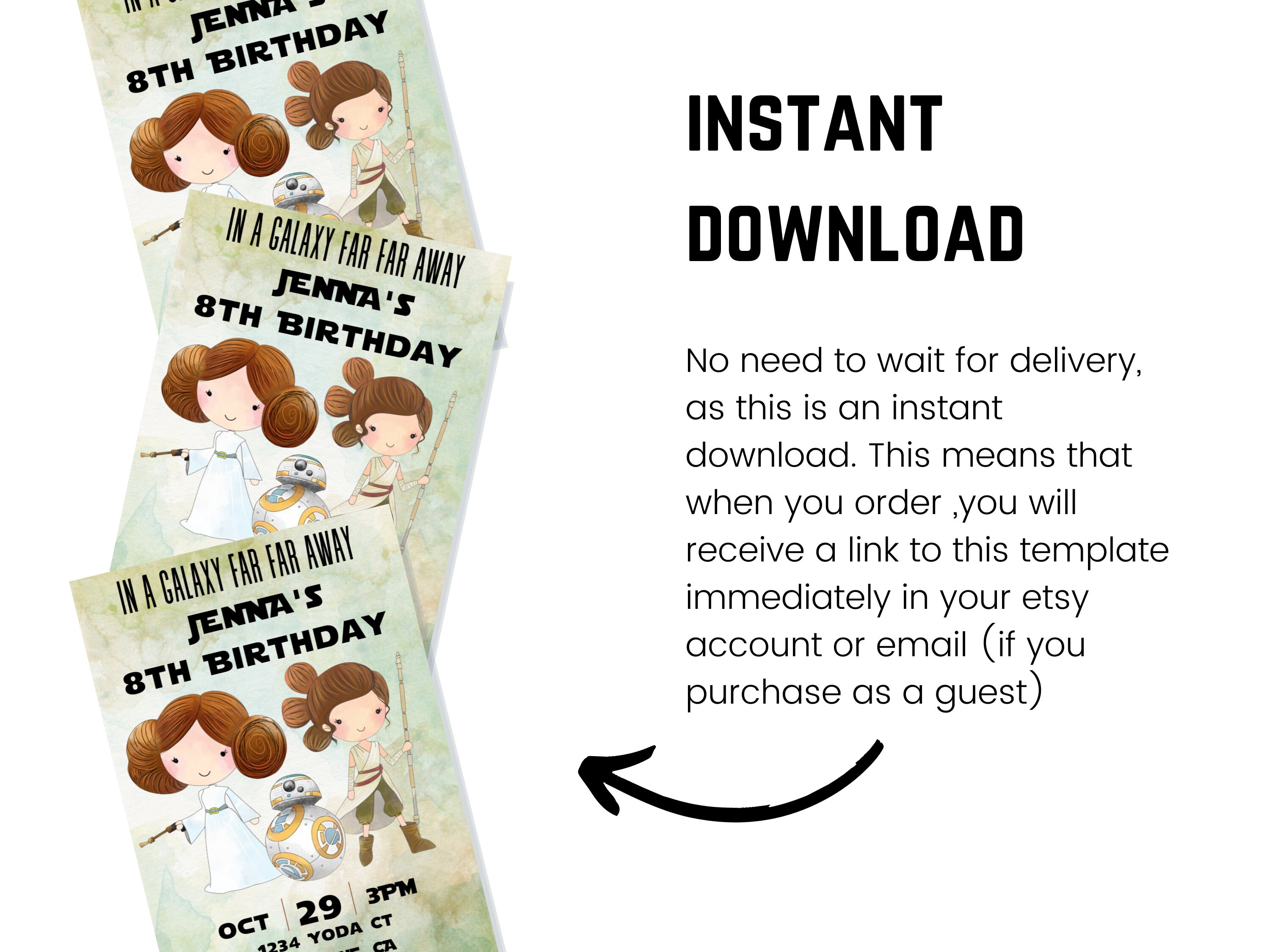 EDITABLE Star Wars Invitation - Etsy