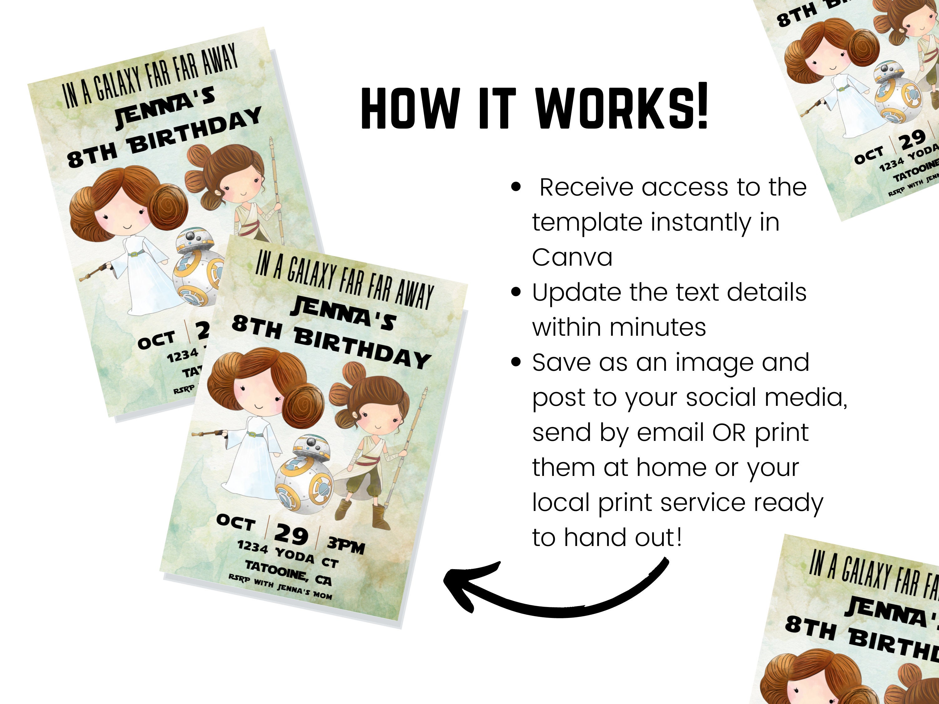 EDITABLE Star Wars Invitation - Etsy