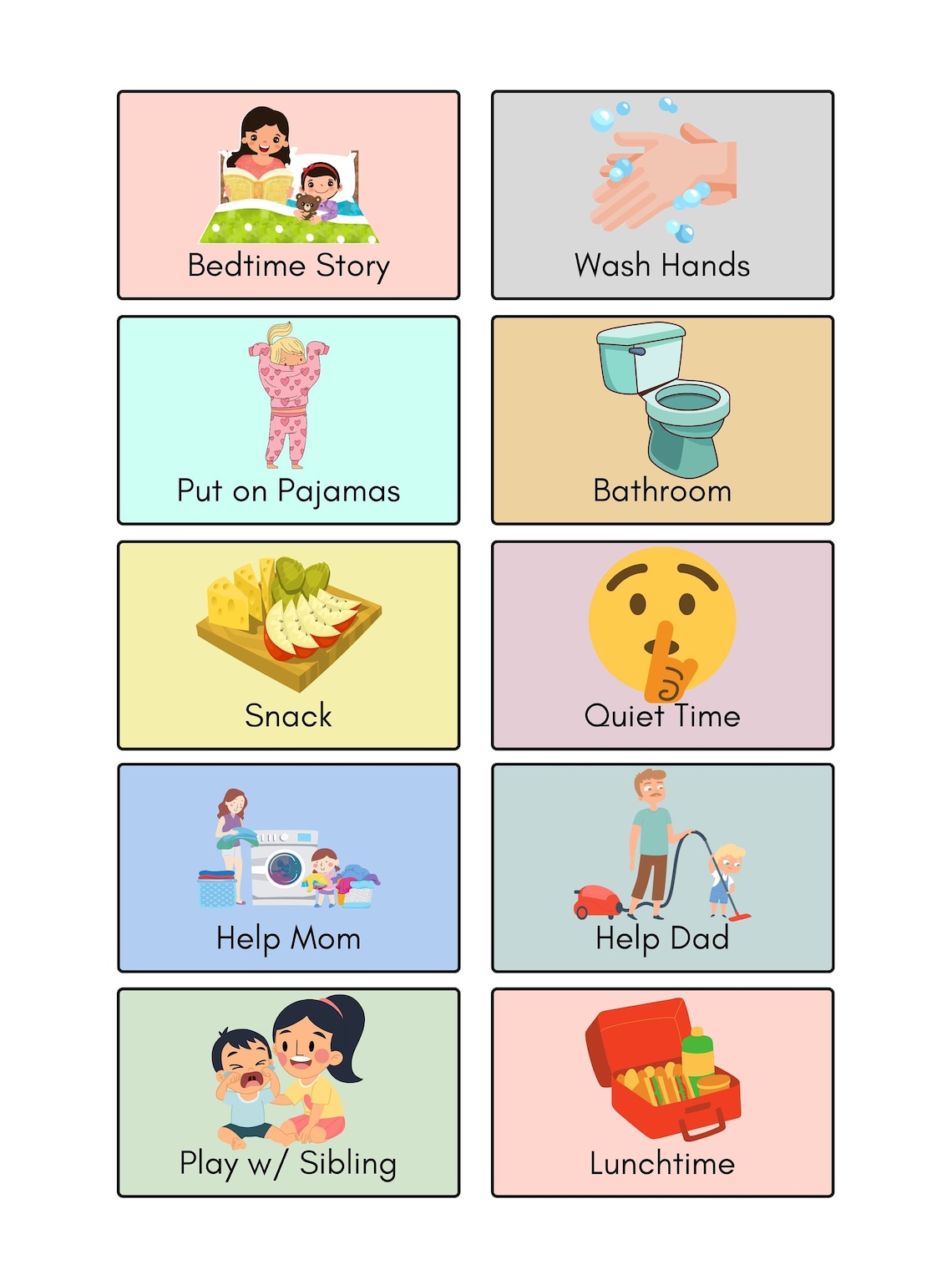 Visual Schedule for Kids - Etsy