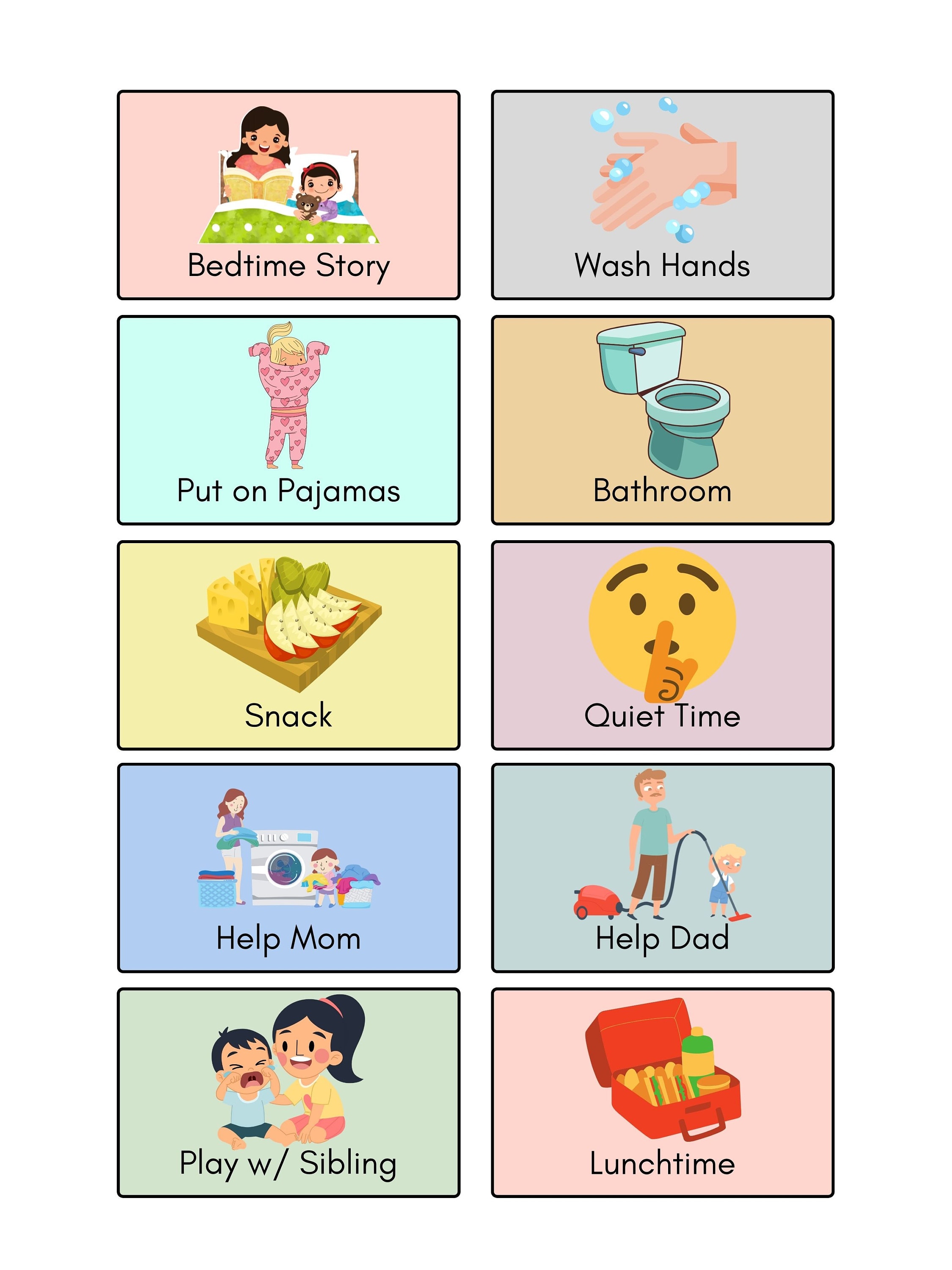 Visual Schedule for Kids - Etsy